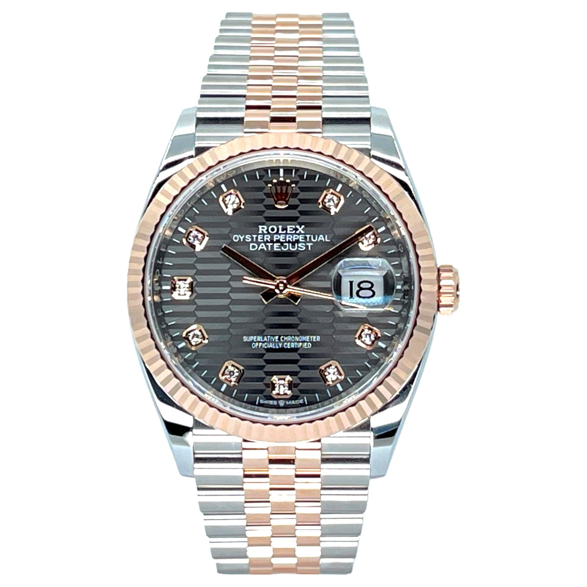 Rolex Datejust 36 36mm 126231-0041 Slate Fluted Motif Dial with Diamon ...